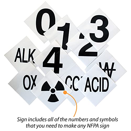 SmartSign - S-5551 NFPA Adhesive Label Kit (Placard, Digits & Symbols) | 25.5" Tall (Tip-to-Tip) Diamond Laminated Vinyl 25.5" Tall Laminated Vinyl Kit