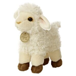 Aurora® Adorable Miyoni® Tots Baby Lamb Stuffed Animal - Lifelike Detail - Cherished Companionship - White 7 Inches