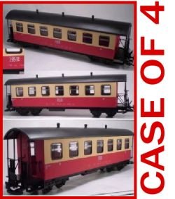 newqida toys factory hsb harz mountain rail way red 2 tone passenger car case of 4