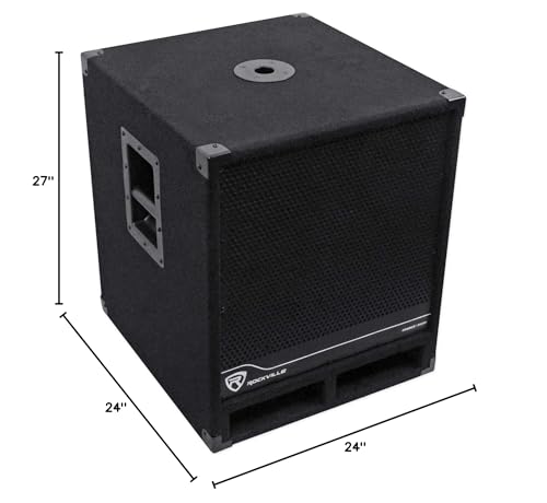 Rockville RBG15S 1600w Active Powered PA Subwoofer w/DSP + Limiter Pro/DJ, 15 inch, Black