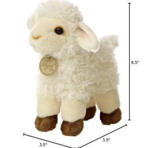 Aurora® Adorable Miyoni® Tots Baby Lamb Stuffed Animal - Lifelike Detail - Cherished Companionship - White 7 Inches