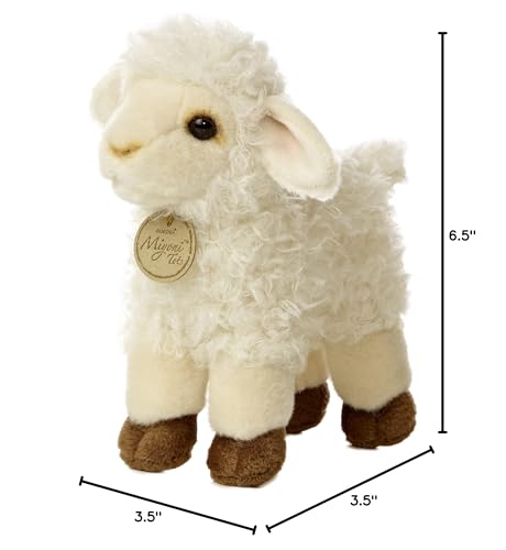 Aurora® Adorable Miyoni® Tots Baby Lamb Stuffed Animal - Lifelike Detail - Cherished Companionship - White 7 Inches