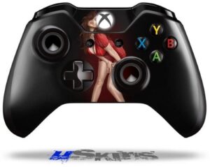 wraptorskinz decal style vinyl skin wrap compatible with xbox one original wireless controller ooh-la-la pin up girl