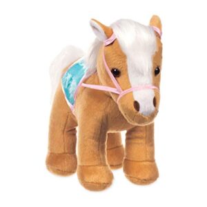 Pucci Pups – Beige Horse with Blue Stripes and Pink Pony Bag (ST8274Z) 10 inches