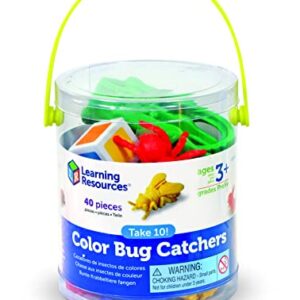 Learning Resources Take 10! Color Bug Catchers, Fine Motor Skills, for 2-4 Players, Ages 3+