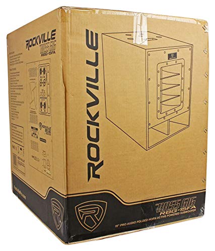 Rockville RBG15FA 15" 2400w Active Powered Pro Subwoofer Folded Horn PA/DJ Sub, Black