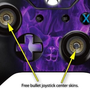 WraptorSkinz Decal Style Vinyl Skin Wrap compatible with XBOX One Original Wireless Controller Flaming Fire Skull Purple - (CONTROLLER NOT INCLUDED)