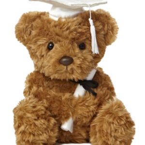 Aurora World Graduation - 8.5" Wagner Bear Graduation - White Cap Plush Brown