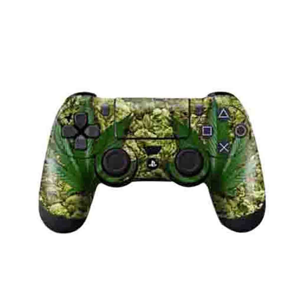 PS4 Designer Skin for Sony PlayStation 4 Console System plus Two(2) Decals for: PS4 Dualshock Controller - Skunk Bud