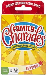 outset media family charades card game travel friendly - includes over 300 charades - perfect for parties, vacations, and holidays - ages 8+