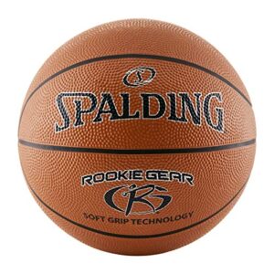 spalding rookie gear indoor/outdoor basketball with soft grip technology, 27.5-inch