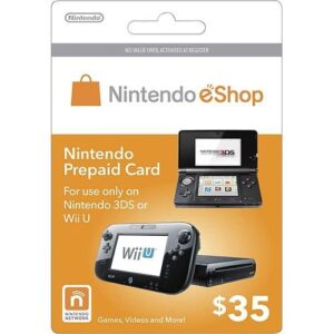 nintendo eshop $35.00 prepaid card for 3ds or wii u