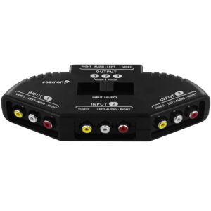 Fosmon A1602 RCA Splitter with 3-Way Audio, Video RCA Switch Box + RCA Cable for Connecting 3 RCA Output Devices to Your TV