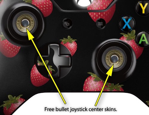 WraptorSkinz Decal Style Vinyl Skin Wrap compatible with XBOX One Original Wireless Controller Strawberries on Black - (CONTROLLER NOT INCLUDED)