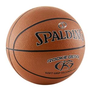 Spalding Rookie Gear Indoor/Outdoor Basketball with Soft Grip Technology, 27.5-Inch