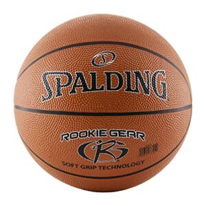 Spalding Rookie Gear Indoor/Outdoor Basketball with Soft Grip Technology, 27.5-Inch