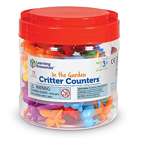 Learning Resources in The Garden Critter Counters - 72 Pieces, Ages 3+ Toddler Learning Toys, Math Games for Kids, Math Manipulatives