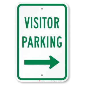 smartsign - k-1921-eg-12x18-d2 "visitor parking" sign with right arrow | 12" x 18" 3m engineer grade reflective aluminum