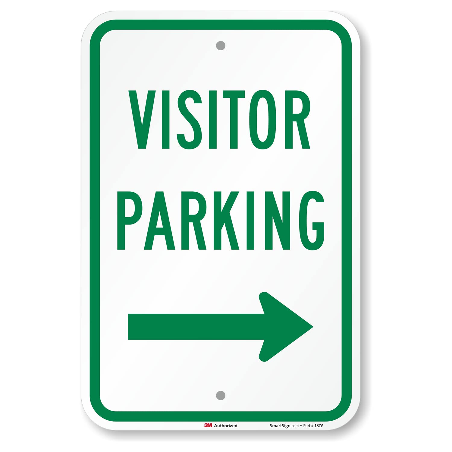 SmartSign - K-1921-EG-12x18-D2 "Visitor Parking" Sign with Right Arrow | 12" x 18" 3M Engineer Grade Reflective Aluminum