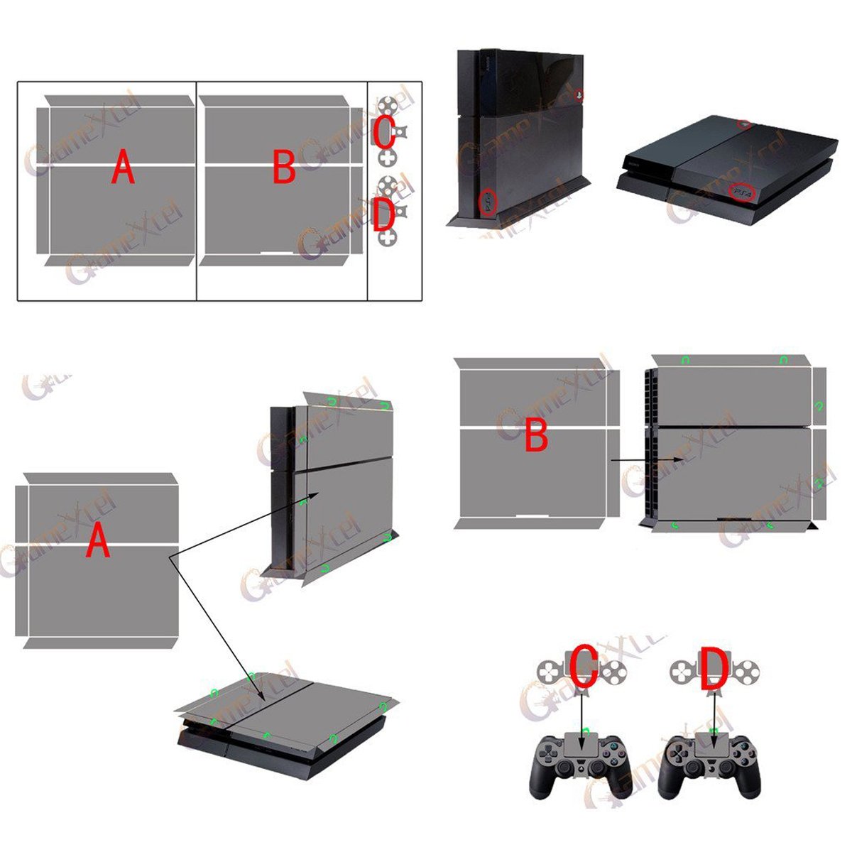 PS4 Designer Skin for Sony PlayStation 4 Console System plus Two(2) Decals for: PS4 Dualshock Controller - Skunk Bud