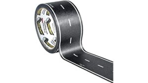 playtape road tape for toy cars - sticks to flat surfaces; no residue; 60 ft. x 2 in. black roadway