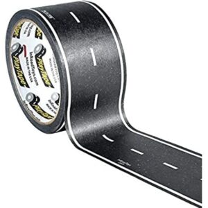 PlayTape Road Tape for Toy Cars - Sticks to Flat Surfaces; No Residue; 60 ft. x 2 in. Black Roadway