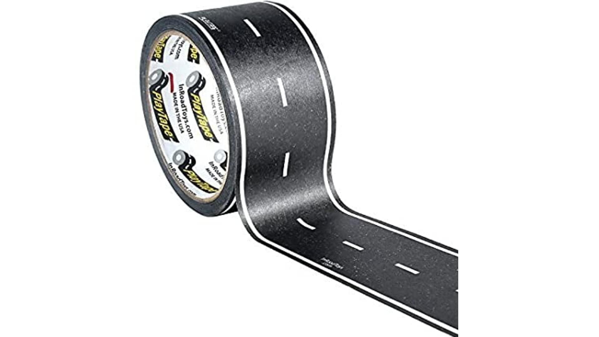 PlayTape Road Tape for Toy Cars - Sticks to Flat Surfaces; No Residue; 60 ft. x 2 in. Black Roadway