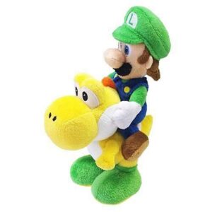 nintendo little buddy 1255 super mario series - luigi riding yoshi plush, 8"