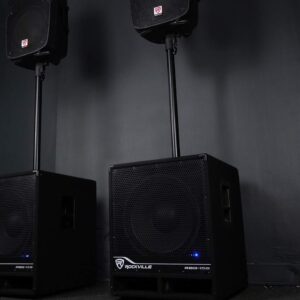 Rockville RBG15S 1600w Active Powered PA Subwoofer w/DSP + Limiter Pro/DJ, 15 inch, Black