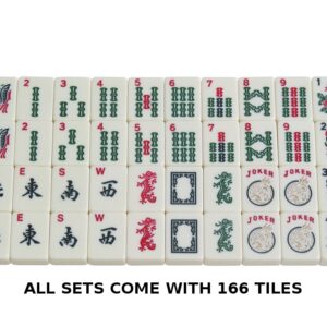 Linda Li American Mahjong Set Black Paisley Soft Bag - 166 Ivory Colored Engraved Tiles, 4 All-in-One Rack/Pushers