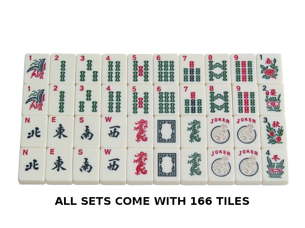 Linda Li American Mahjong Set Black Paisley Soft Bag - 166 Ivory Colored Engraved Tiles, 4 All-in-One Rack/Pushers