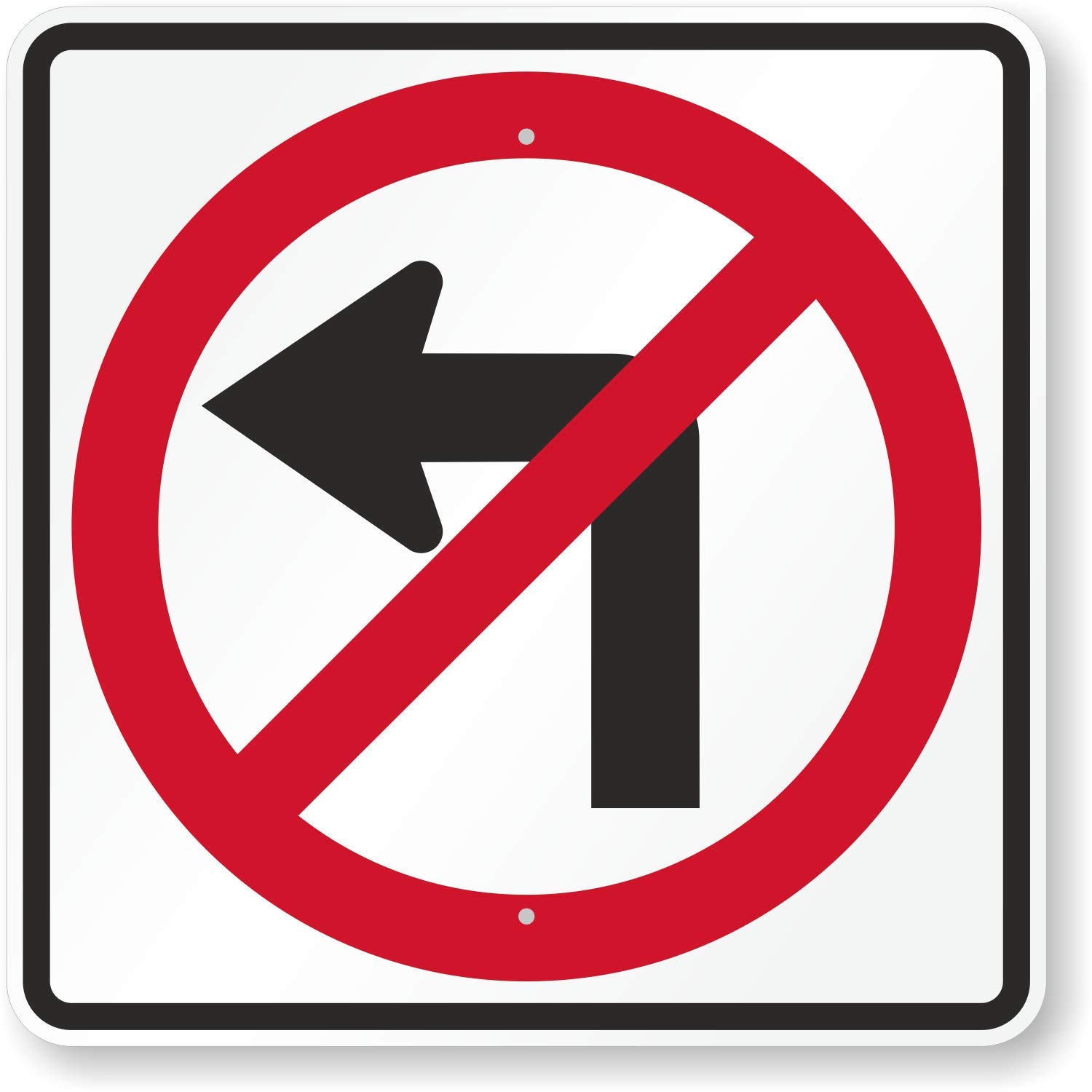 "No Left Turn" MUTCD Sign By SmartSign | 24" x 24" 3M Engineer Grade Reflective Aluminum