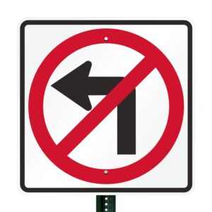 "No Left Turn" MUTCD Sign By SmartSign | 24" x 24" 3M Engineer Grade Reflective Aluminum