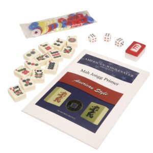 Linda Li American Mahjong Set Black Paisley Soft Bag - 166 Ivory Colored Engraved Tiles, 4 All-in-One Rack/Pushers