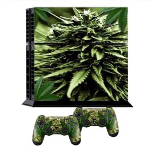 PS4 Designer Skin for Sony PlayStation 4 Console System plus Two(2) Decals for: PS4 Dualshock Controller - Skunk Bud