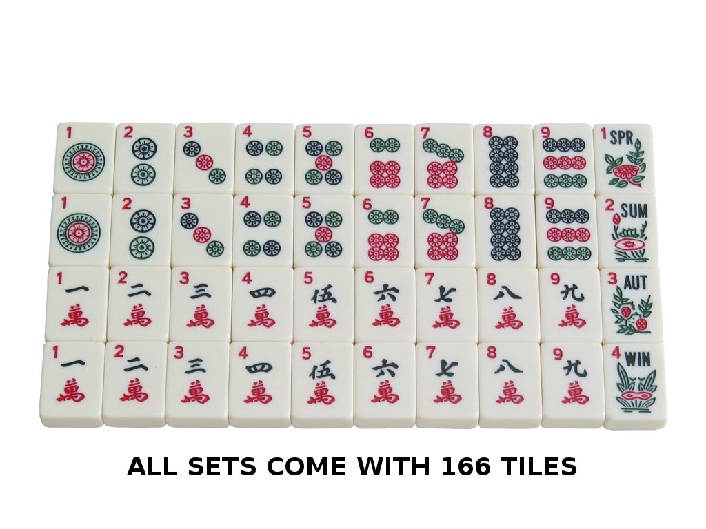 Linda Li American Mahjong Set Black Paisley Soft Bag - 166 Ivory Colored Engraved Tiles, 4 All-in-One Rack/Pushers