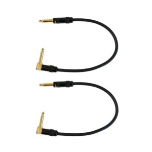 audio2000's c28001p2 1ft 1/4" ts right angle to 1/4" ts cable (2 pack)