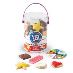 learning resources take 10! shape finder cookies, early vocabulary skills, gross & fine motor skills, ages 3+