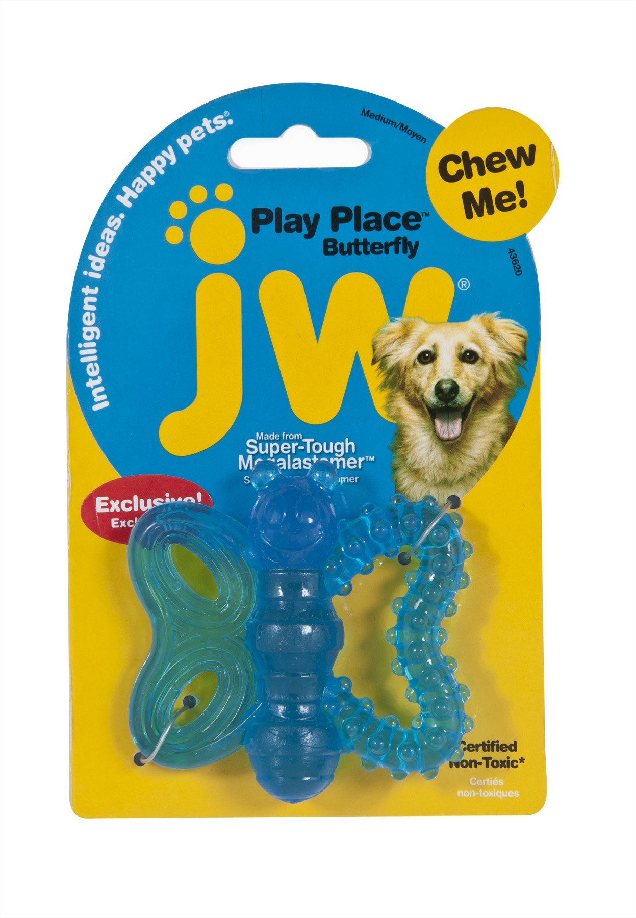 JW Pet Playplace Butterfly Teether, Multicolor