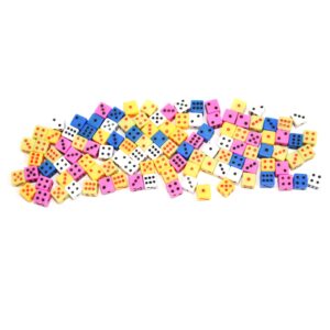 SmartDealsPro 100 Assorted 1/5" 5mm D6 Mini Dice Game Dot Square Dice Set