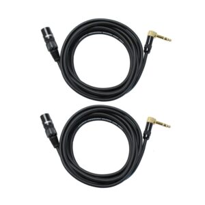 audio2000's c14012p2 12 ft 1/4" trs right angle to xlr male cable (2 pack)