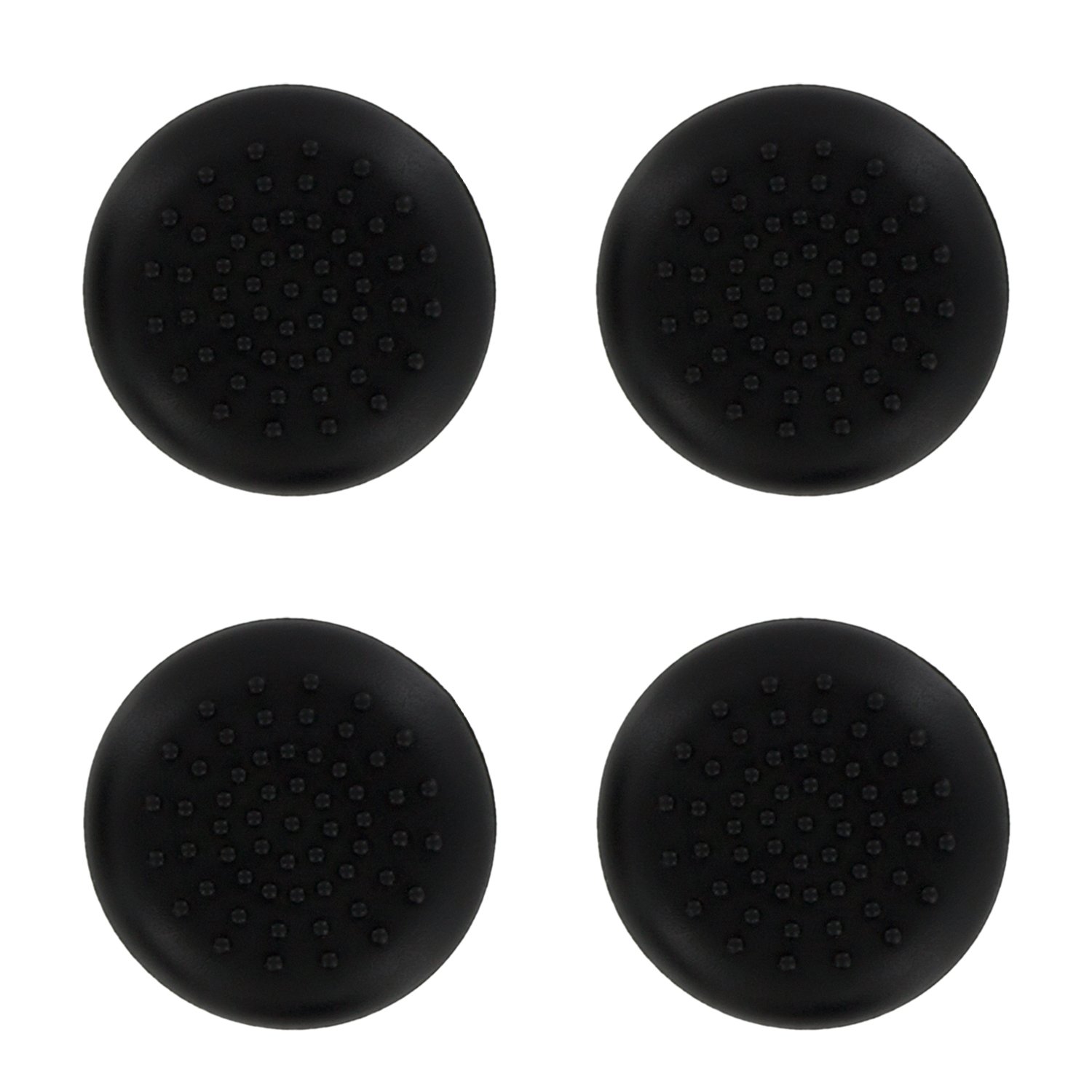 Assecure TPU protective analogue thumb grip stick caps for Sony PS4 controllers [Playstation 4] - 4 pk - black