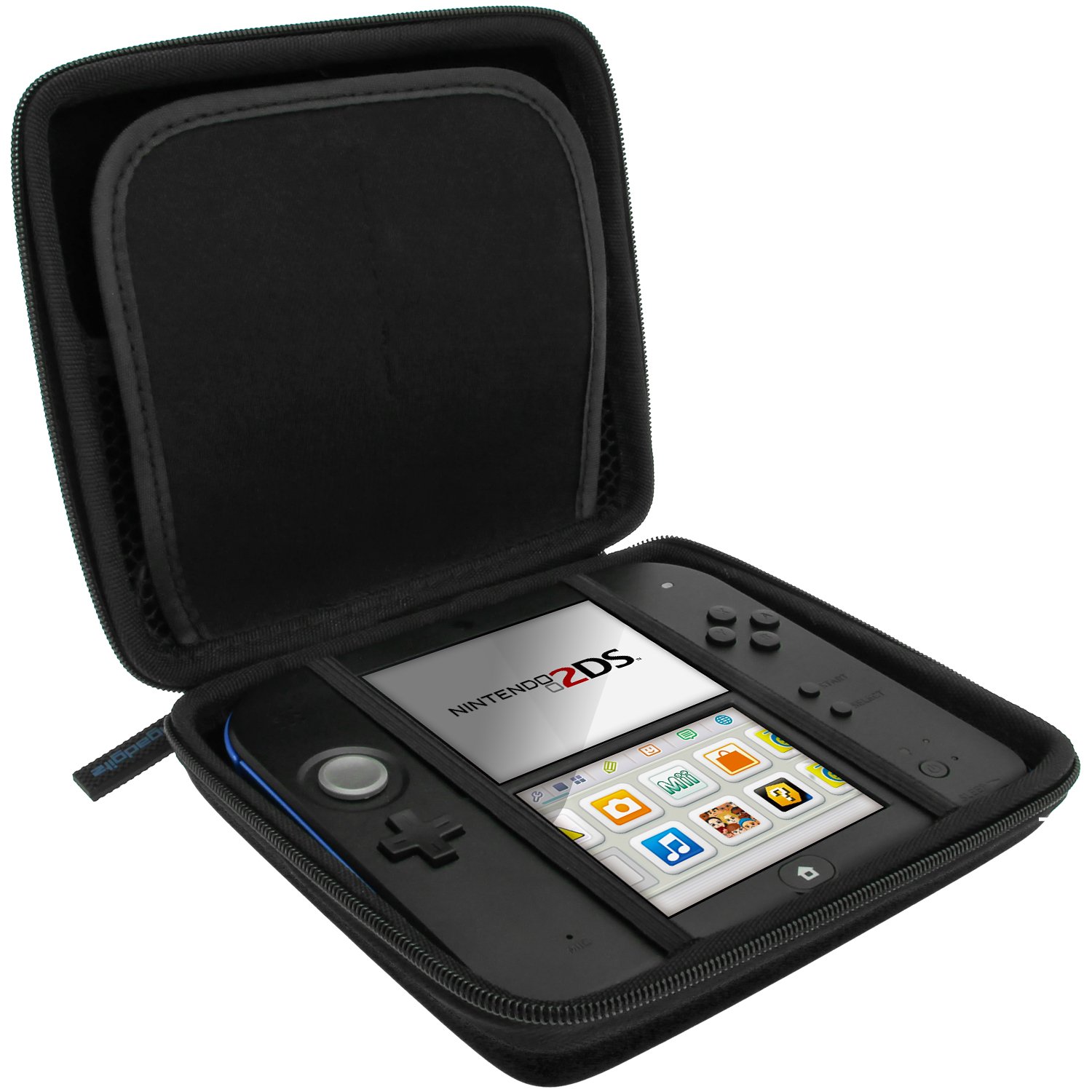 iGadgitz U2702 - EVA Hard Case Cover Compatible with Nintendo 2DS - Black