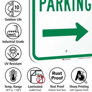 SmartSign - K-1921-EG-12x18-D2 "Visitor Parking" Sign with Right Arrow | 12" x 18" 3M Engineer Grade Reflective Aluminum