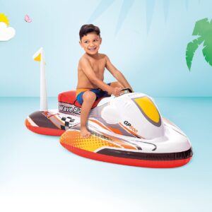 INTEX Wave Rider Inflatable Pool Float: Pool Toy For Kids – Heavy-Duty Handle – 88lb Weight Capacity – 46" x 30.5" – For Ages 3+