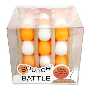 bounce battle wood edition game set - multiplayer fun games for kids & adults - addictive bounce ball games w/multiple battle styles - family games of strategy/chance - gifts for teenage boys & girls