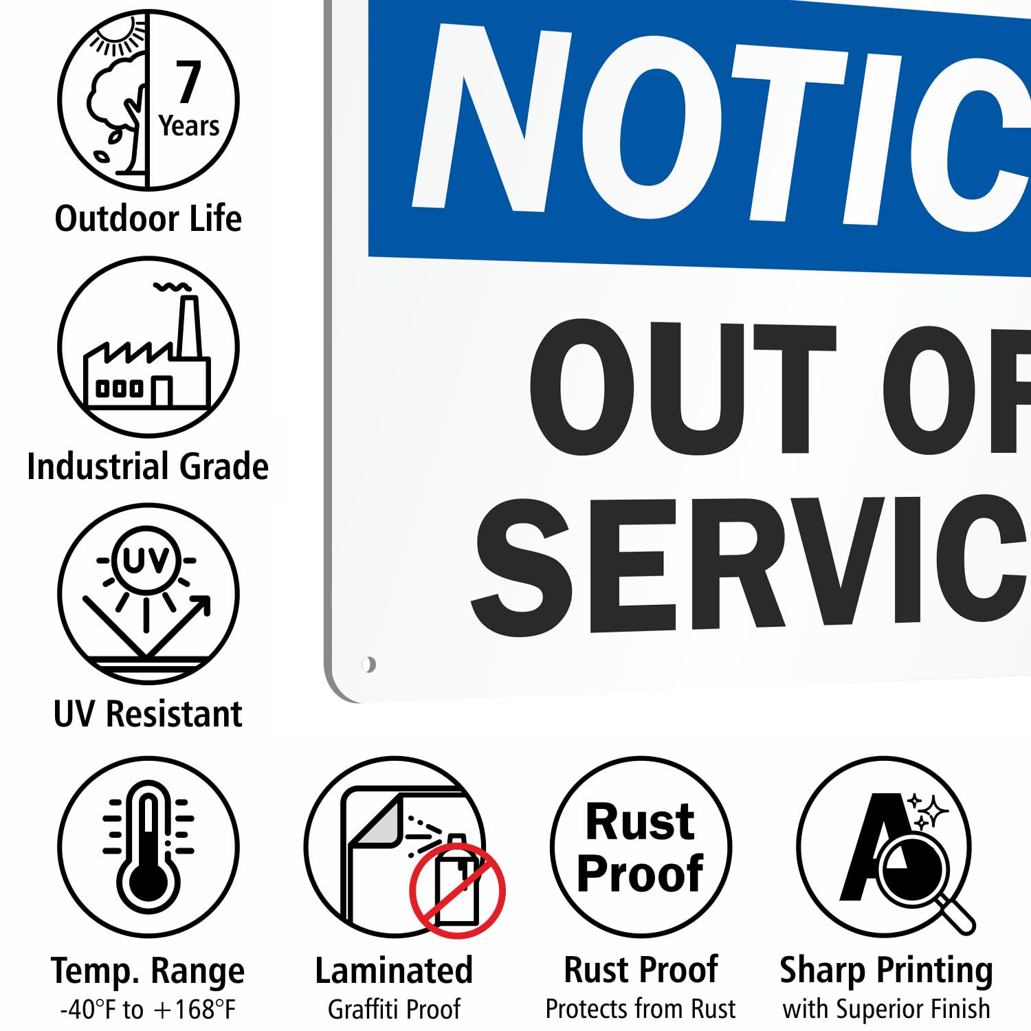 SmartSign "Notice - Out Of Service" Sign | 10" x 14" Aluminum