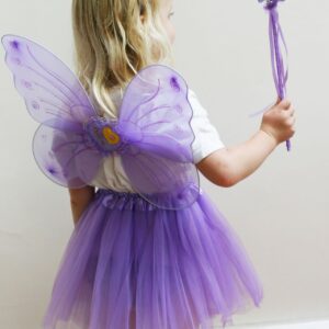 Fun Play Fairy Dressing up Costume for Girls – Butterfly Fairy Wings, Tutu, Magic Wand,Headband Costume Set for 3-8 Years