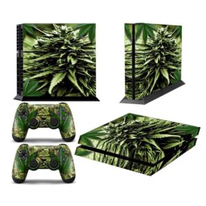 ps4 designer skin for sony playstation 4 console system plus two(2) decals for: ps4 dualshock controller - skunk bud