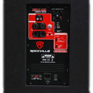 Rockville RBG15S 1600w Active Powered PA Subwoofer w/DSP + Limiter Pro/DJ, 15 inch, Black